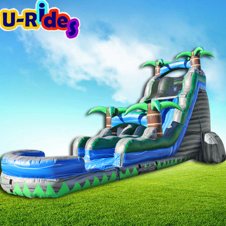 Tropical amusement park kids jungle Inflatable water slide with Pool ...