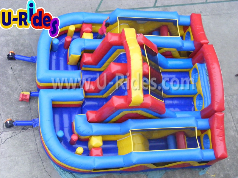 Double lanes Barrier Inflatable Combo with Slide-Guangzhou U-Rides ...