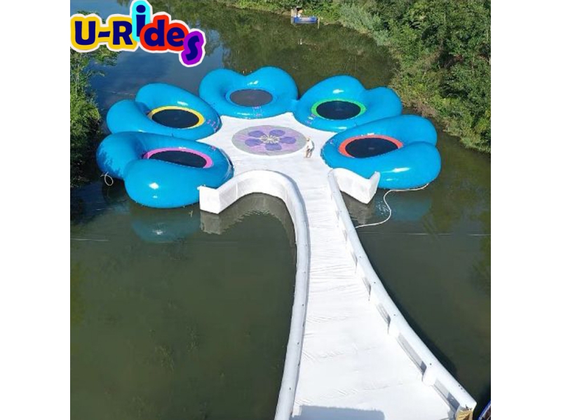 Commercial luxurious water game Jumping Fun floating water dock deck ...