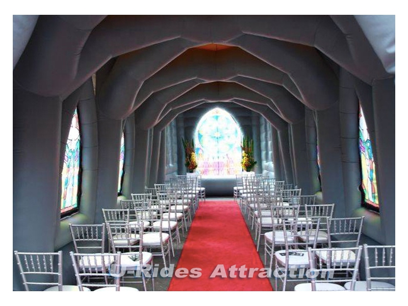 Outdoor 60ft Air Building Inflatable Chapel halloween Inflatable Church ...